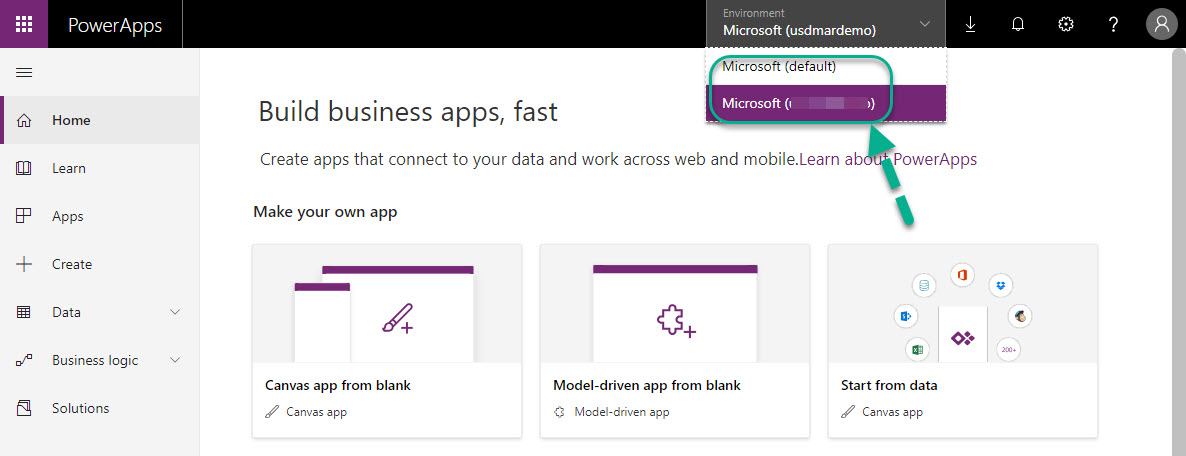 power-apps-studio-environment-selection-1 | Arun Potti's Power Platform ...